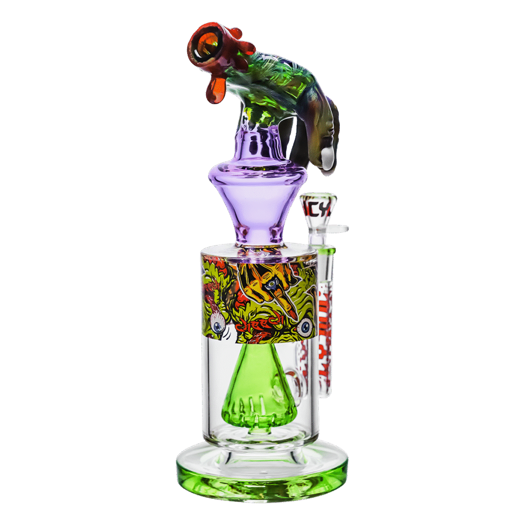 12” VIBRANT, MONSTROUS, CLAW-HAND GLASS WATER PIPE – JuicyJGlass